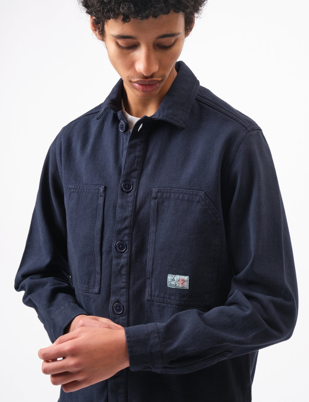 Bhode Map Pocket Overshirt Twill - Night Sky Blue | Urban Excess ...