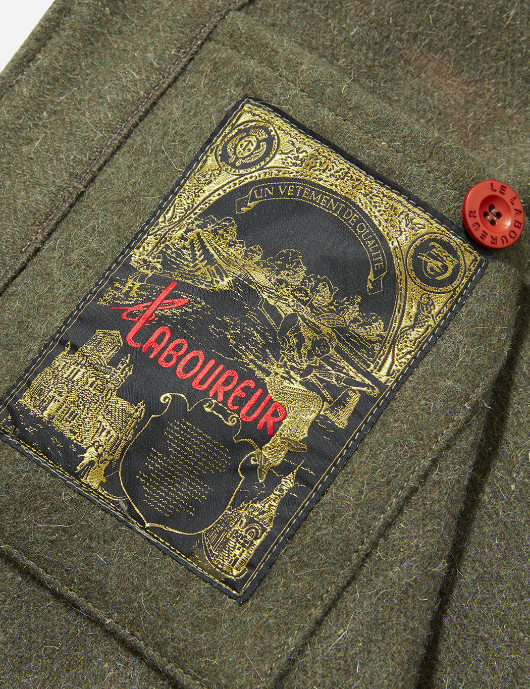 Le Laboureur Wool Work Jacket - Khaki Green | URBAN EXCESS.