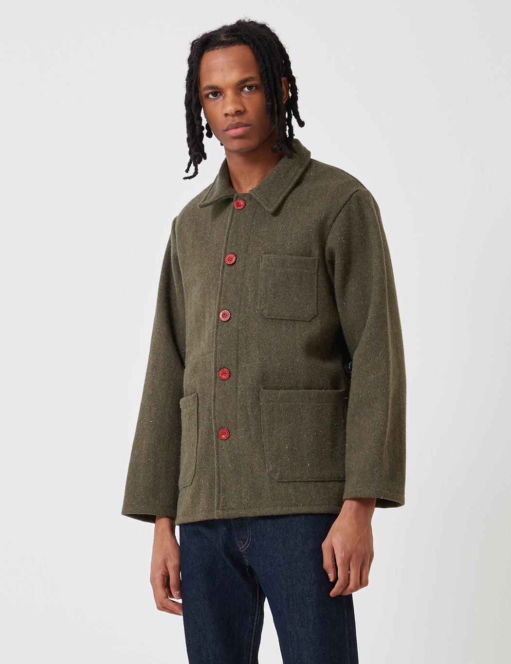 Le Laboureur Wool Work Jacket - Khaki Green | URBAN EXCESS.