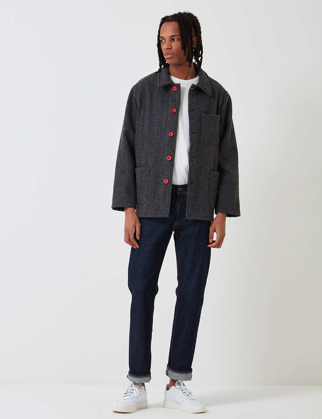 Shop Le Laboureur Wool Work Jacket - Grey | URBAN EXCESS.